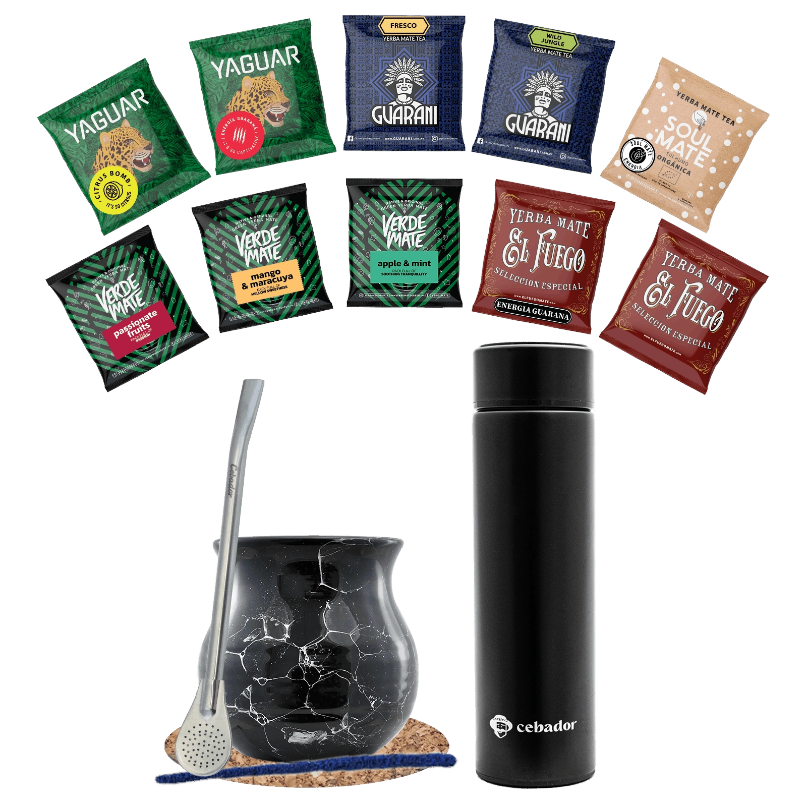 Set Yerba Mate 500g Mate Gourd 10x50g thermos | MateMundo.ro