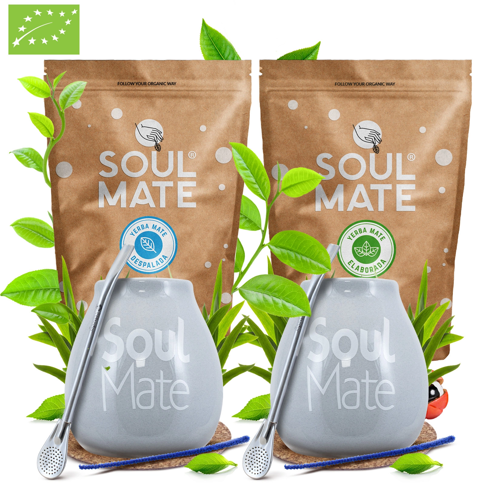 Yerba Mate Set Soul Mate Despalada 500g + Soul Mate Organica 500g ...