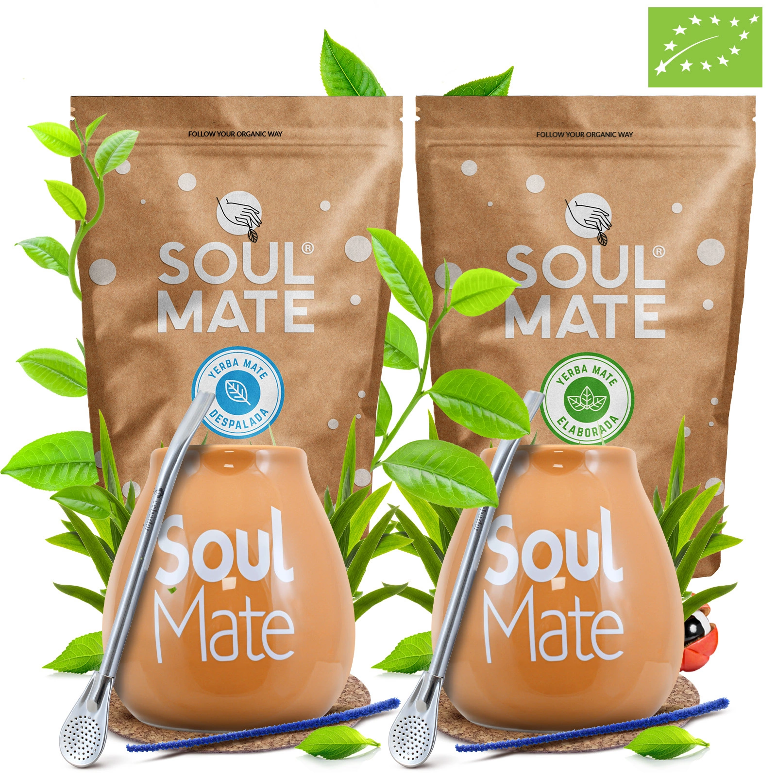 Yerba Mate Set Soul Mate Organica 500g + Soul Mate Despalada 500g ...